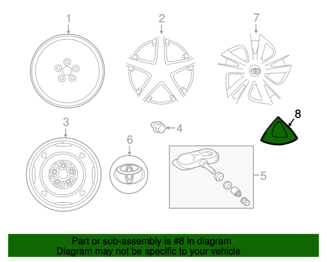 42602-47170 - Wheel Cap - 2022 Toyota Prius | OEM Genuine Toyota Parts