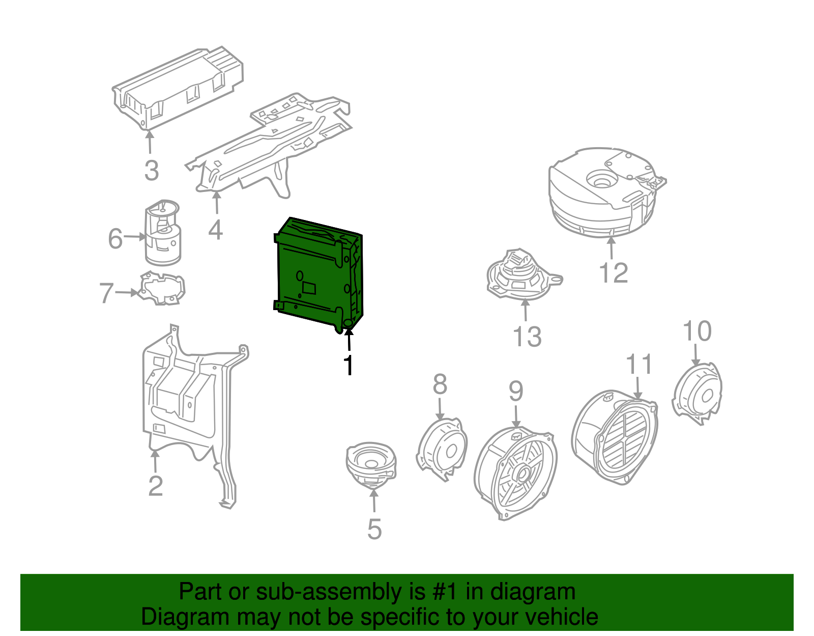2011 Audi Radio Control Unit 4G0-035-053-X | TascaParts.com