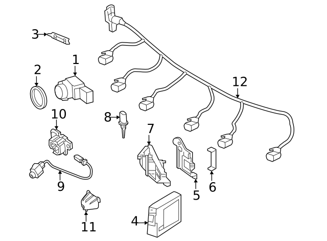 290-540-44-02 - Park Assist Camera Wiring Harness 2019-2021 Mercedes ...