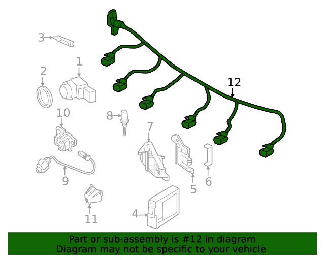 290-540-44-02 - Park Assist Camera Wiring Harness 2019-2021 Mercedes ...