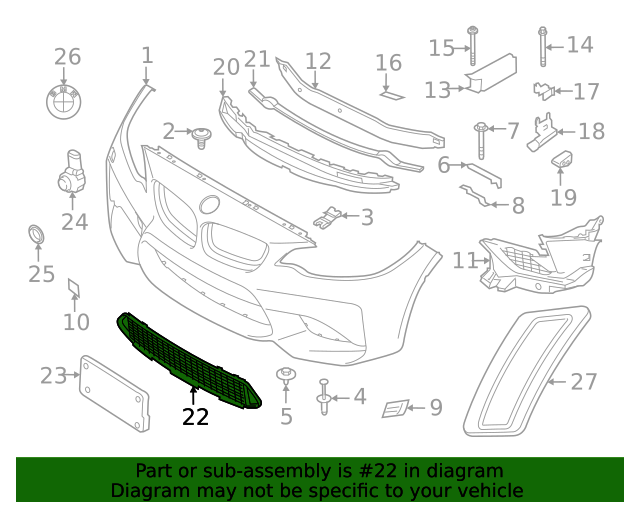 2016-2018 BMW M2 Grille 51-11-8-062-178 | AutoNationParts.com
