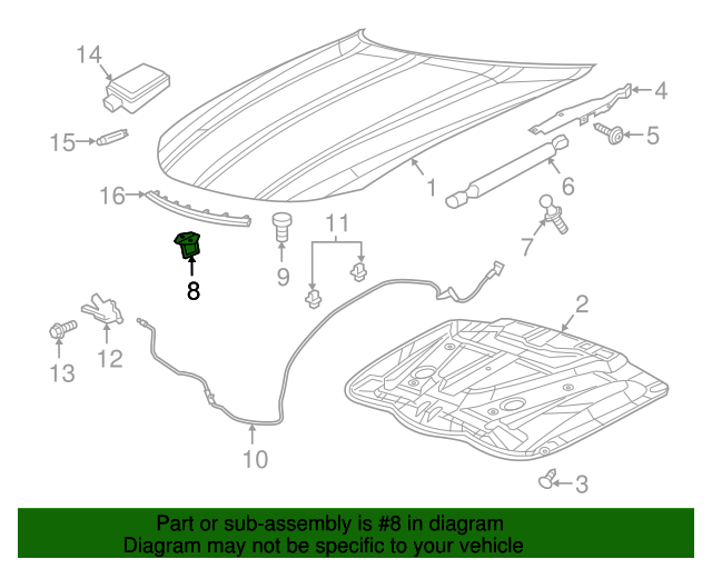2011-2020 Mopar Hood Latch Striker Plate 4589689AA | TascaParts.com