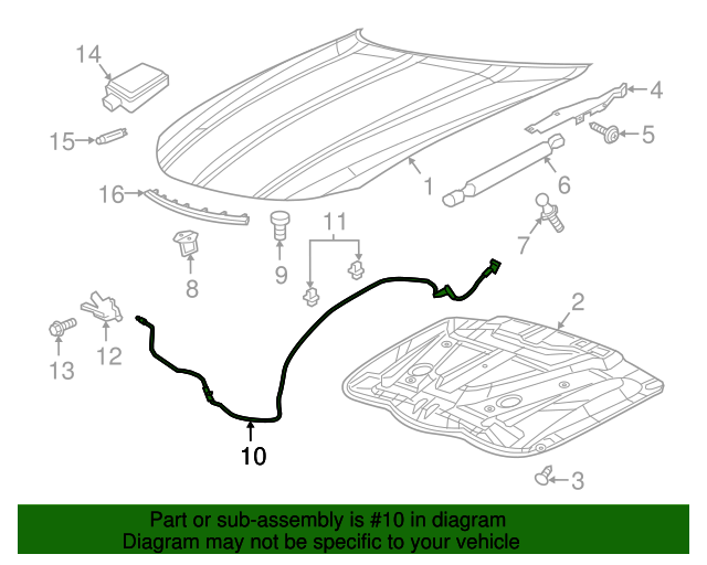 2011-2021 Mopar Release Cable 1PS72DX9AC | TascaParts.com