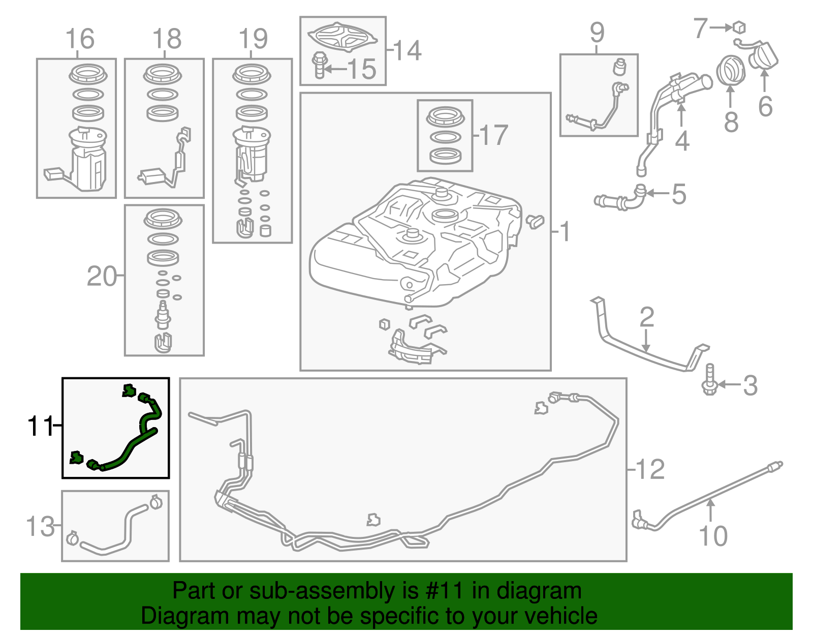 16720-RV0-A01 - Feed Line 2011-2017 Honda Odyssey | Honda Parts Online