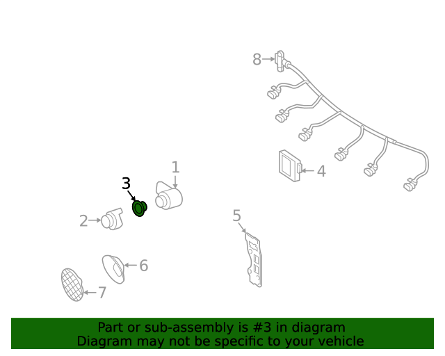 463-822-02-18 - Park Sensor Ring 2013-2015 Mercedes-Benz G 550 ...