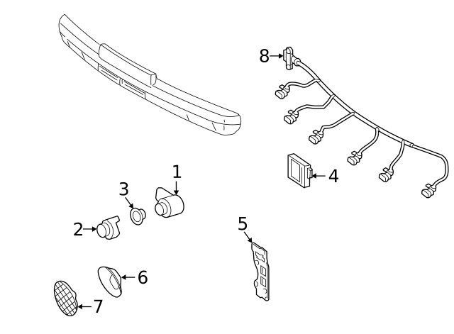 463-822-02-18 - Park Sensor Ring 2013-2015 Mercedes-Benz G 550 ...