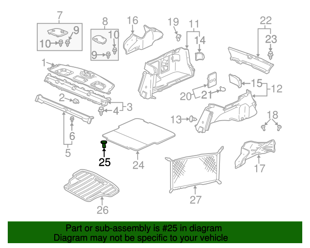 OEM 2001-2008 Honda Trunk Side Trim Clip 90667-S0D-003ZC | Honda ...