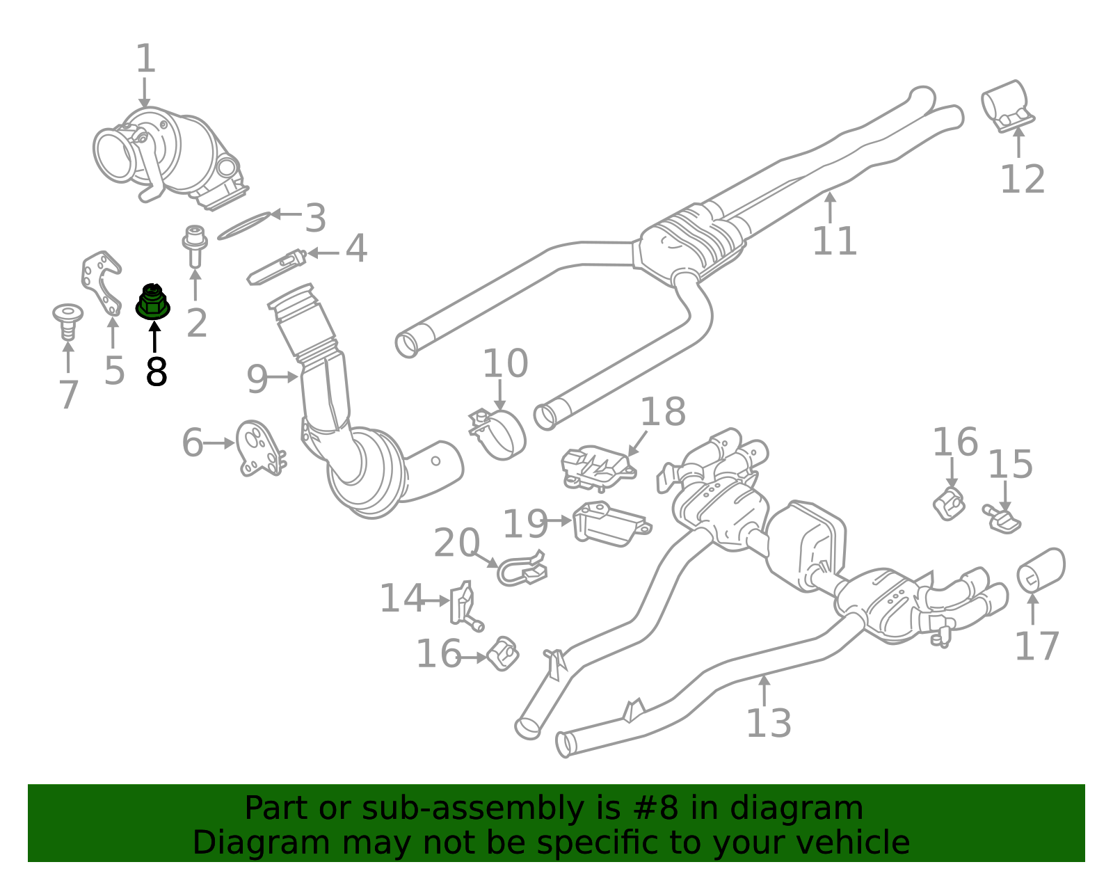 11627576992 - 2011-2023 BMW Exhaust Manifold Nut (11-62-7-576-992 ...