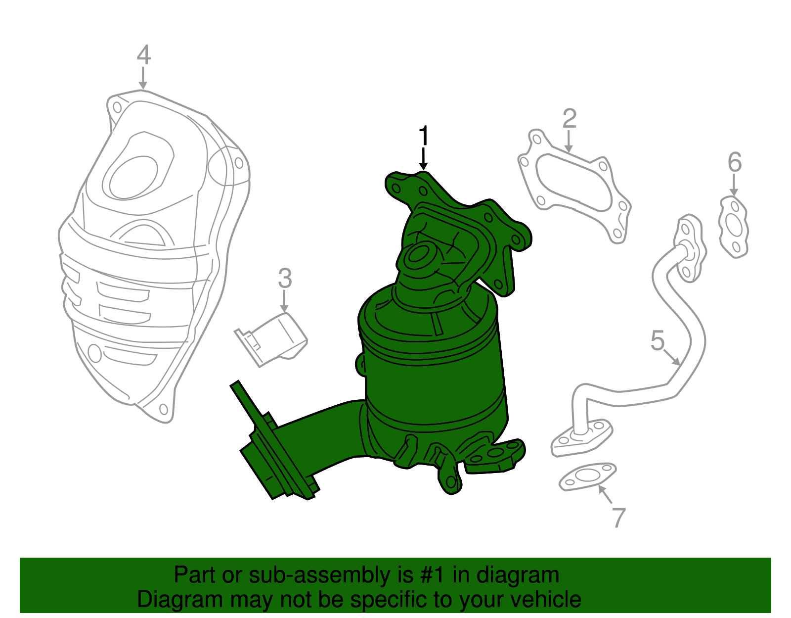 18190-RW0-L00 - Catalytic Converter 2012-2015 Honda Civic | Honda Parts ...