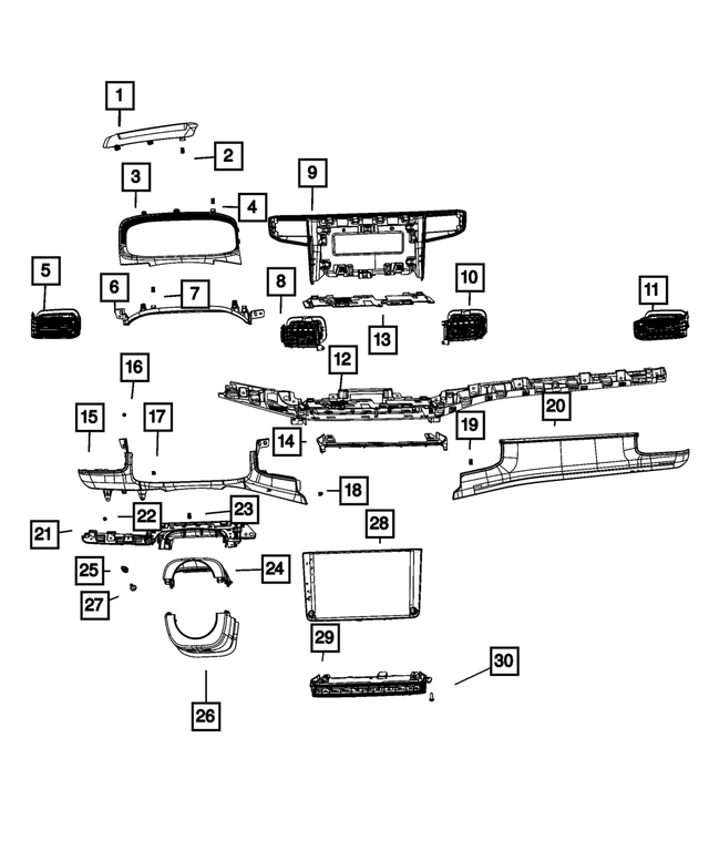 2022-2023 Jeep Wagoneer Vehicle Feature Controls Center Stack ...