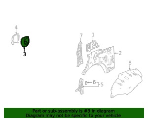 2021-2024 GM Driver Side Body Side Inner Panel Filler 84838554 GM ...
