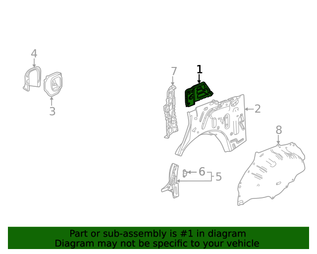 2021-2024 GM Driver Side Quarter Inner Panel 84265828 GM ...