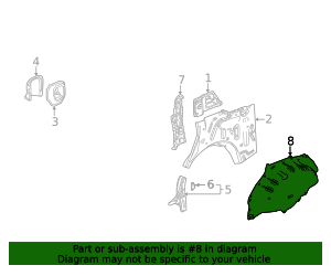 2021-2024 GM Rear Passenger Side Wheelhouse Inner Panel 84847720 GM ...