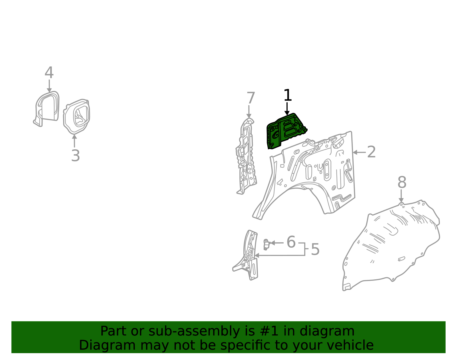 84265828 - Driver Side Quarter Inner Panel 2021-2024 GM | Big 3 Auto Parts