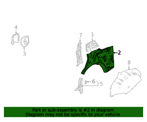 2021-2024 GM Passenger Side Lower Inner Quarter Panel 84867954 GM ...