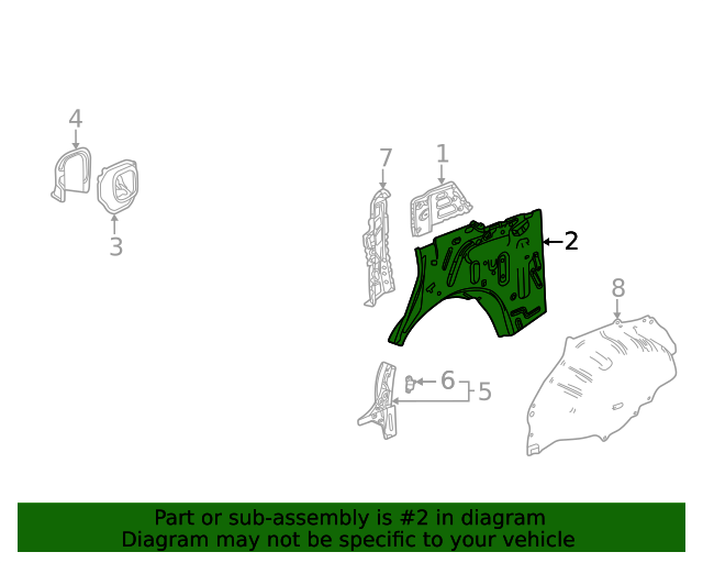 2021-2024 GM Passenger Side Lower Inner Quarter Panel 84867954 | Auto ...