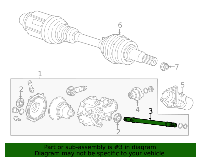 2020-2023 Cadillac Front Wheel Drive Intermediate Shaft 84632509 GM ...