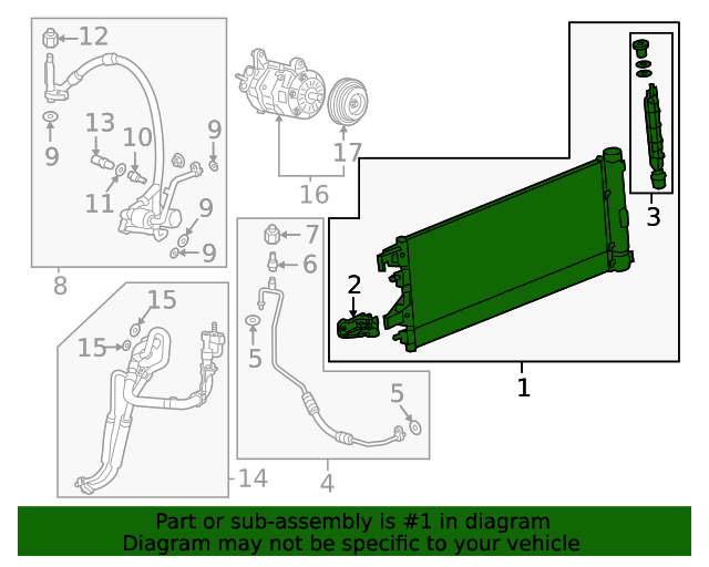 2023-2024 Cadillac (Replaces 87823302) Condenser 85659954 GM ...