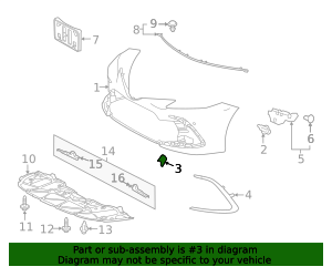 52421-06010 - Bumper Cover Pad 2021-2024 Toyota Camry | Longo Toyota Parts
