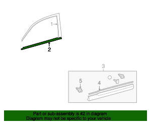 2008-2010 Toyota Highlander Belt Molding 75720-0E040 | Toyota Parts