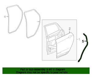 2017-2024 Cadillac XT5 Passenger Side Rear Door Below Belt Rear ...