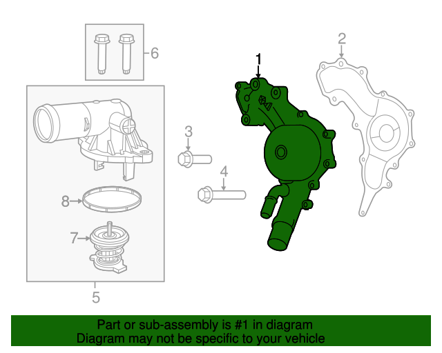 2016-2023 Mopar Water Pump 68311108AE | TascaParts.com