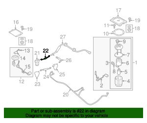 2017-2022 Genesis G90 Hose Fuel Pump 31127-D2500 | OEM Parts Online