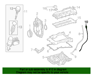 2014-2016 Mercedes-Benz E 250 Engine Oil Dipstick 651-010-16-72 ...