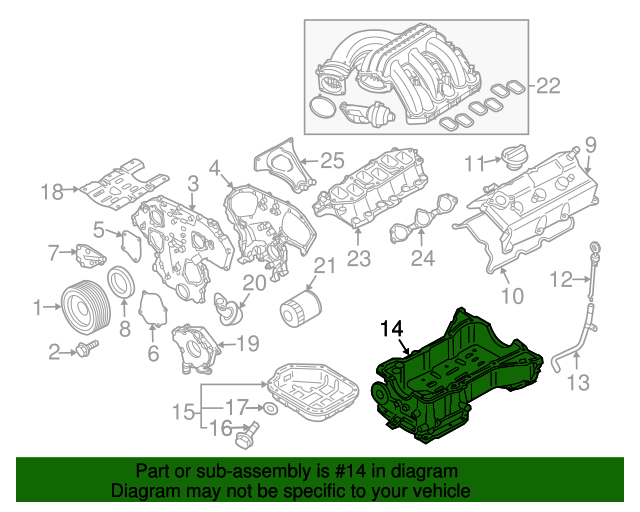 2013-2019 Nissan Oil Pan 11110-9BF0A | OEM Parts Online