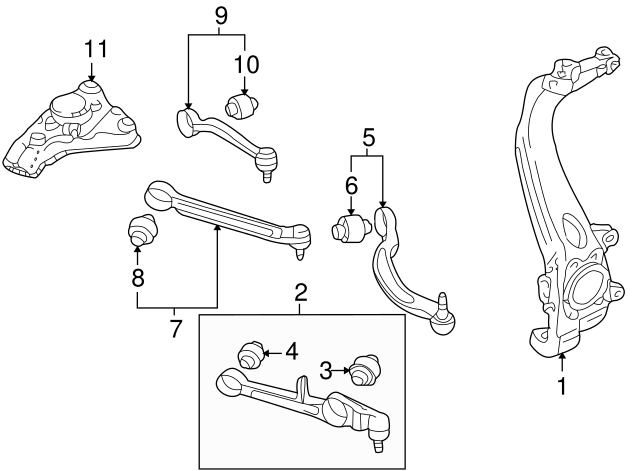 2002-2009 Audi Lower Control Arm 8E0-407-151-R | Audi USA Parts