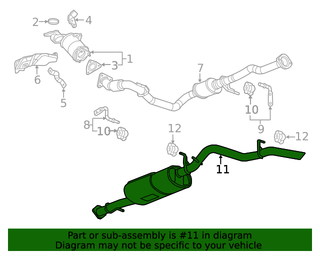2015-2022 GM Exhaust Muffler Assembly 23363061 GM | GMPartsDirect.com