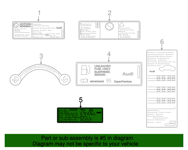 8V0-010-504-AB - Spec Label 2019-2020 Audi | Audi OEM Parts