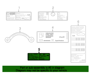 8V0-010-504-AB - Spec Label 2019-2020 Audi | Audi OEM Parts