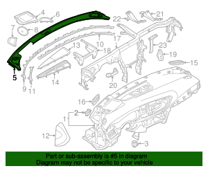 2012-2018 Audi Upper Dash Panel 4G8-857-051-D-BD6 | Genuine Audi Parts