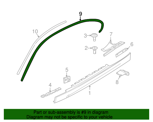2008-2013 BMW Roof frame strip, right 51-13-2-996-326 | AutoNationParts.com
