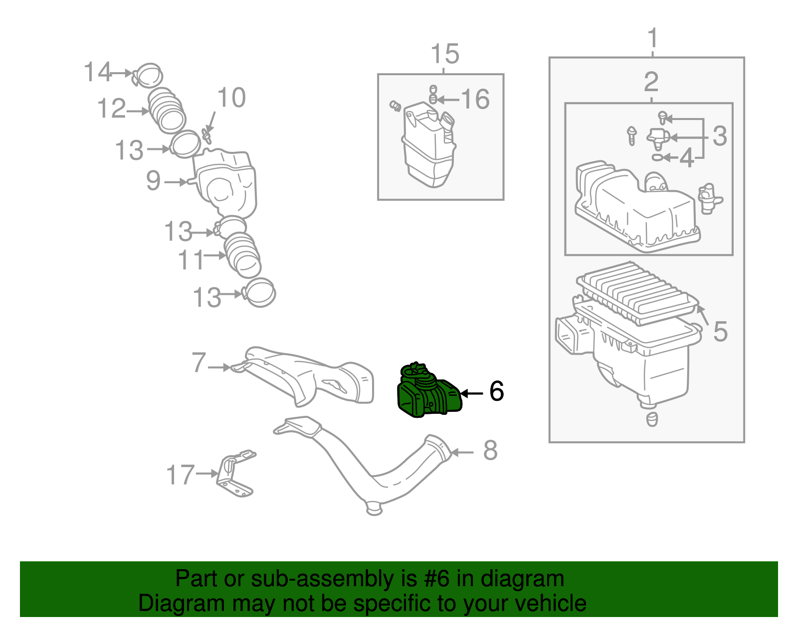 2002-2013 Toyota Valve Assembly, Intake Air Control, No. 3 17330-0A010 ...