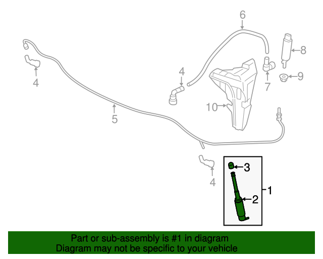 2005-2023 Porsche Washer Nozzle 997-628-163-01 | OEM Parts Online