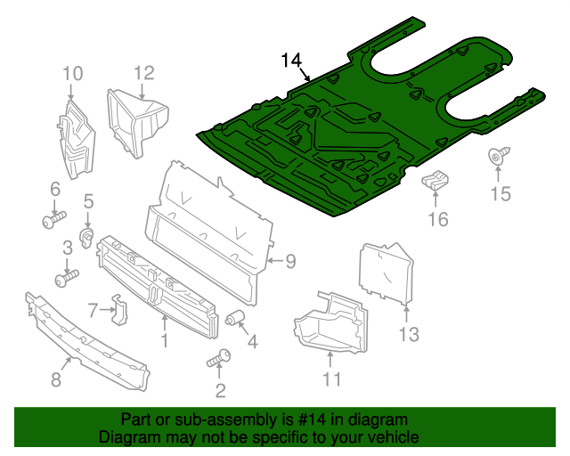 971-825-311-F - Radiator Support Splash Shield 2017-2023 Porsche ...