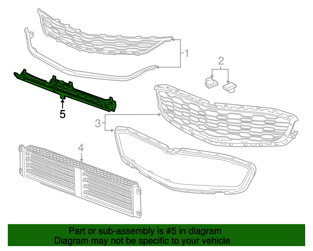 2016-2019 Chevrolet Malibu Radiator Air Baffle 23478220 | GM Parts Center