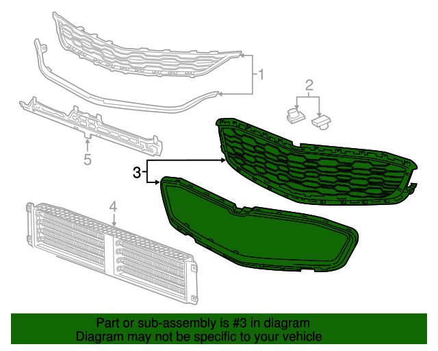 Genuine OEM Black Front Grille Part# 84188997 Fits 2018 Chevrolet ...