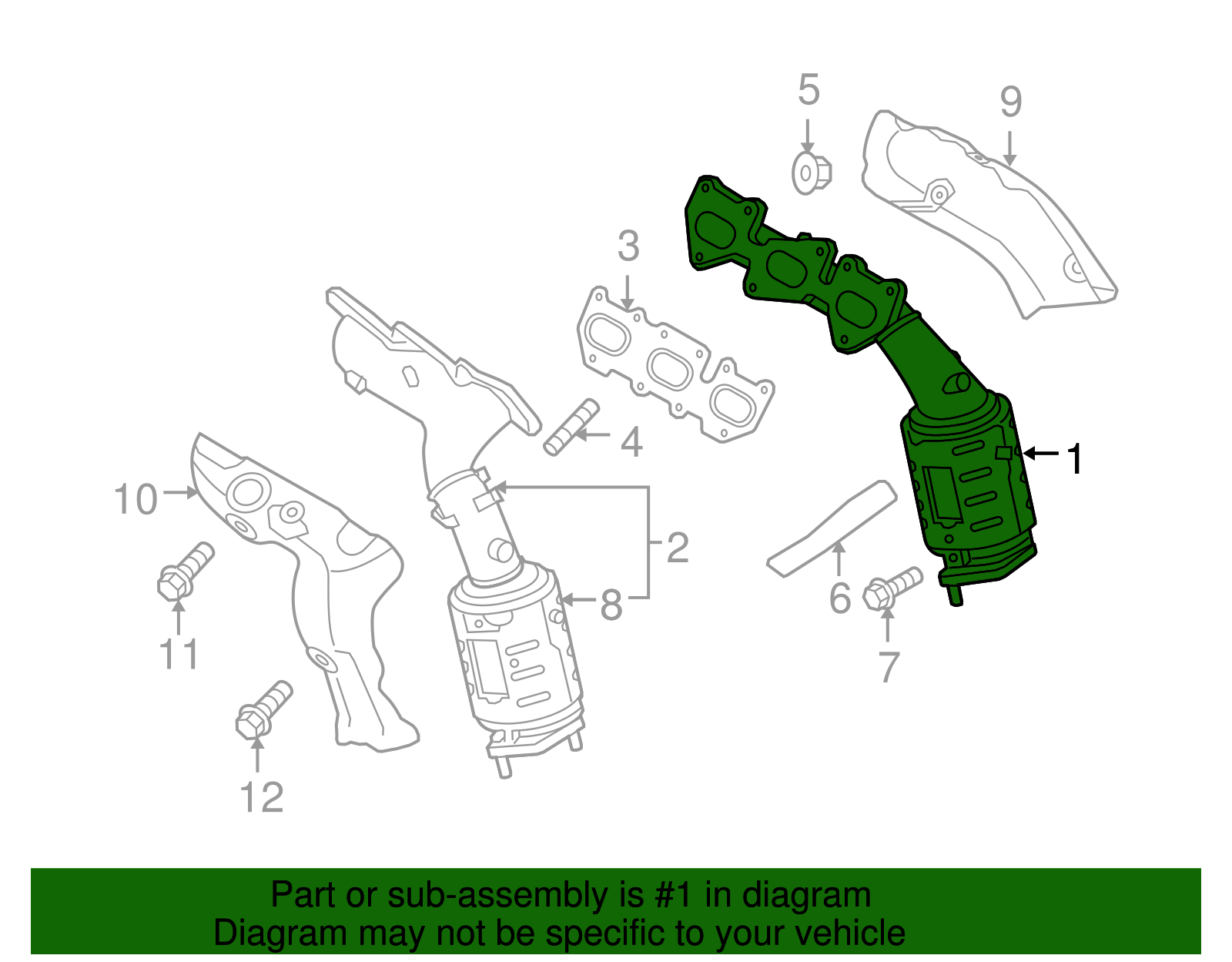 28510-3CKF0 - Catalytic Converter with Integrated Exhaust Manifold 2013 ...
