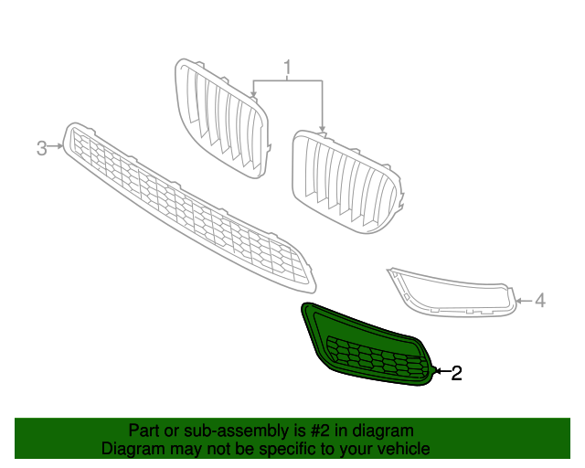 Genuine BMW 51-11-7-845-542 | Lower Grille | FREE Shipping on Most ...