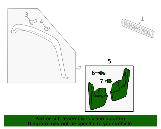2015-2022 GM Splash Guards, Front Molded 22958431 GM | GMPartsDirect.com