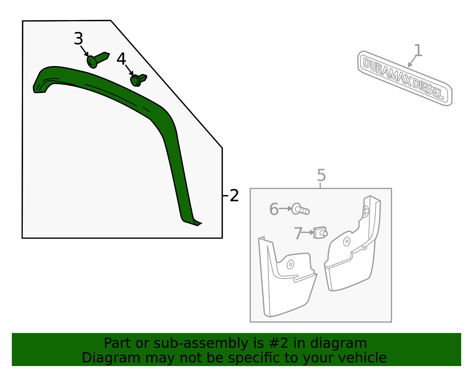 2021-2022 Chevrolet Colorado Front Driver Side Wheel Opening Molding ...