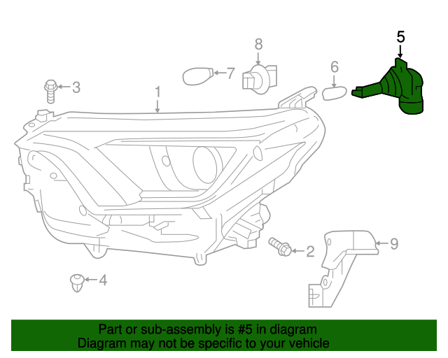2016-2018 Toyota RAV4 Headlight Bulb 90981-13102 | OEM Parts Online