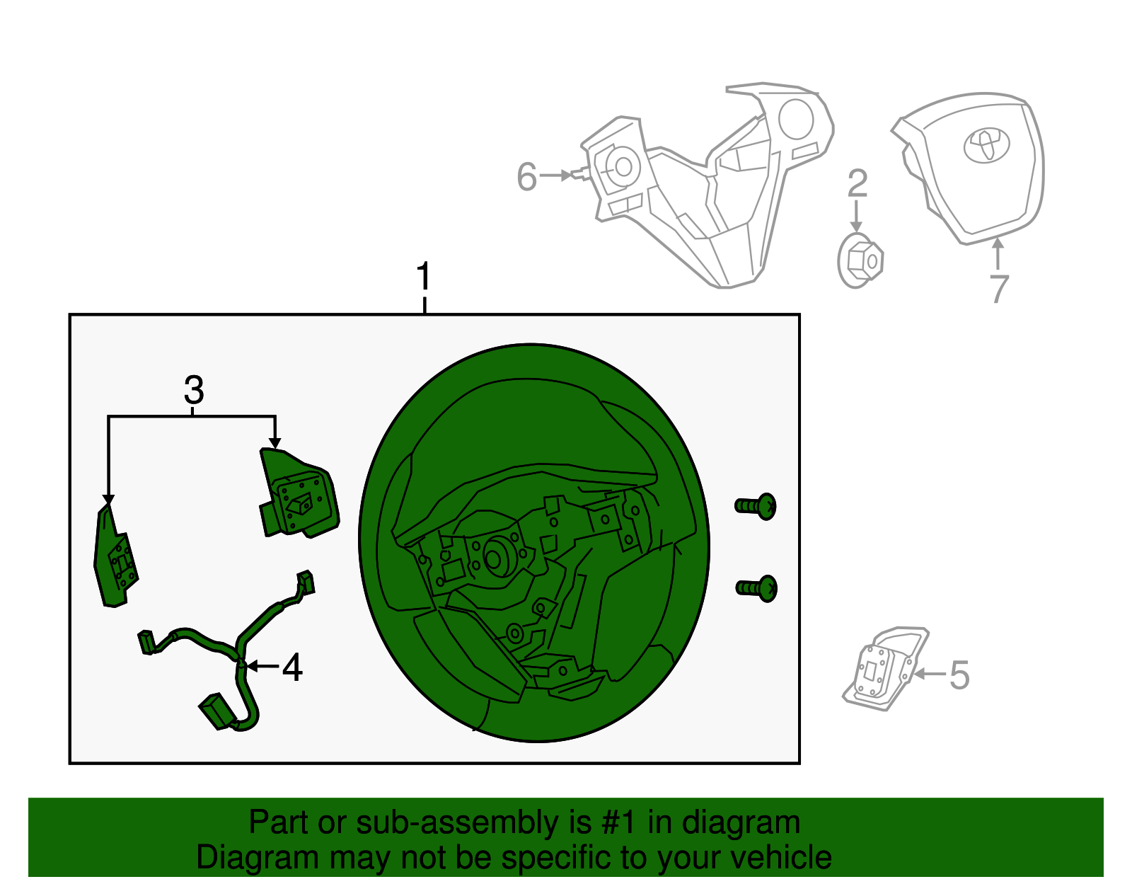 Genuine Toyota Steering Wheel part# 45100-02W20-C0 for 2014-2019 Toyota ...