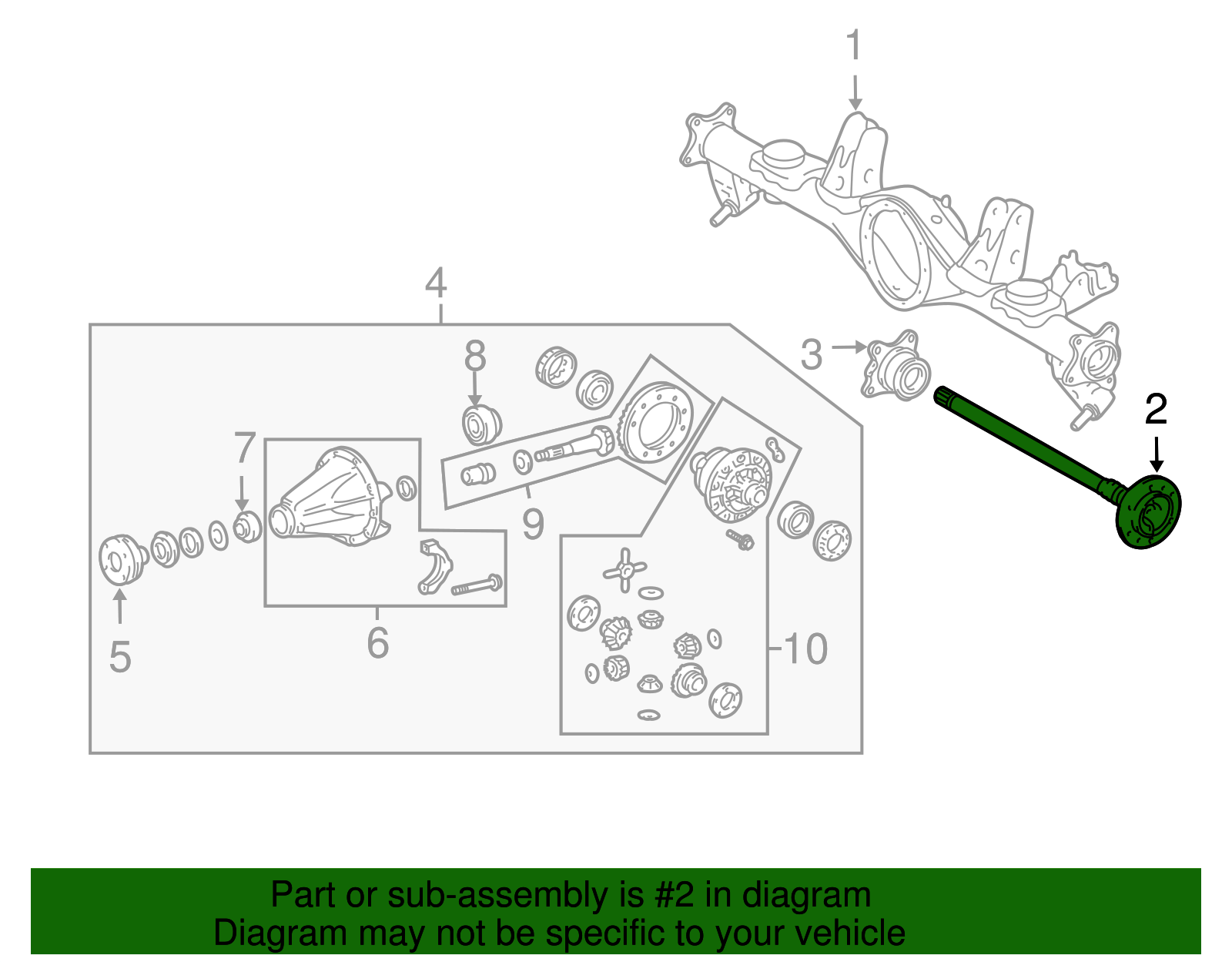2010-2024 Toyota Axle Shaft 42311-60242 | Retail Performance Auto Parts
