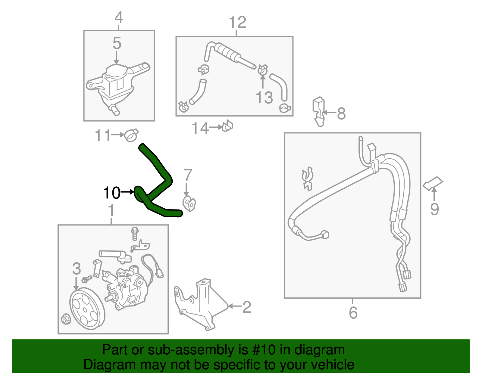 2005-2009 Subaru Outback Power Steering Suction Hose 34611AG07A ...