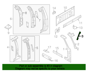 2011-2016 Ford Windshield Pillar Reinforced Inner Support - Passenger ...