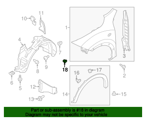 2011-2020 Nissan Wheel Opening Molding Grommet 76848JG00A | GetOEMParts.com